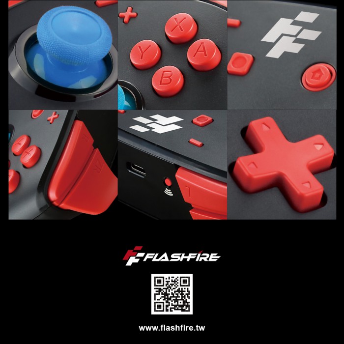 FlashFire BTX+ Switch樂動無線自動連發遊戲手把-黑 oled版switch也適用-電玩/相機/車用-電玩-台灣大哥大 myfone 網路門市
