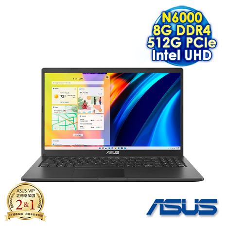 ASUS Vivobook 15 X1500KA-0441KN6000 搖滾黑 15.6吋筆電 (FHD/Intel N6000/8G ...